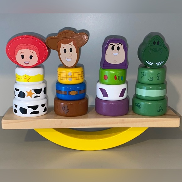Disney | Toys | Disney Store Wooden Toy Story Stacking Balance Blocks ...